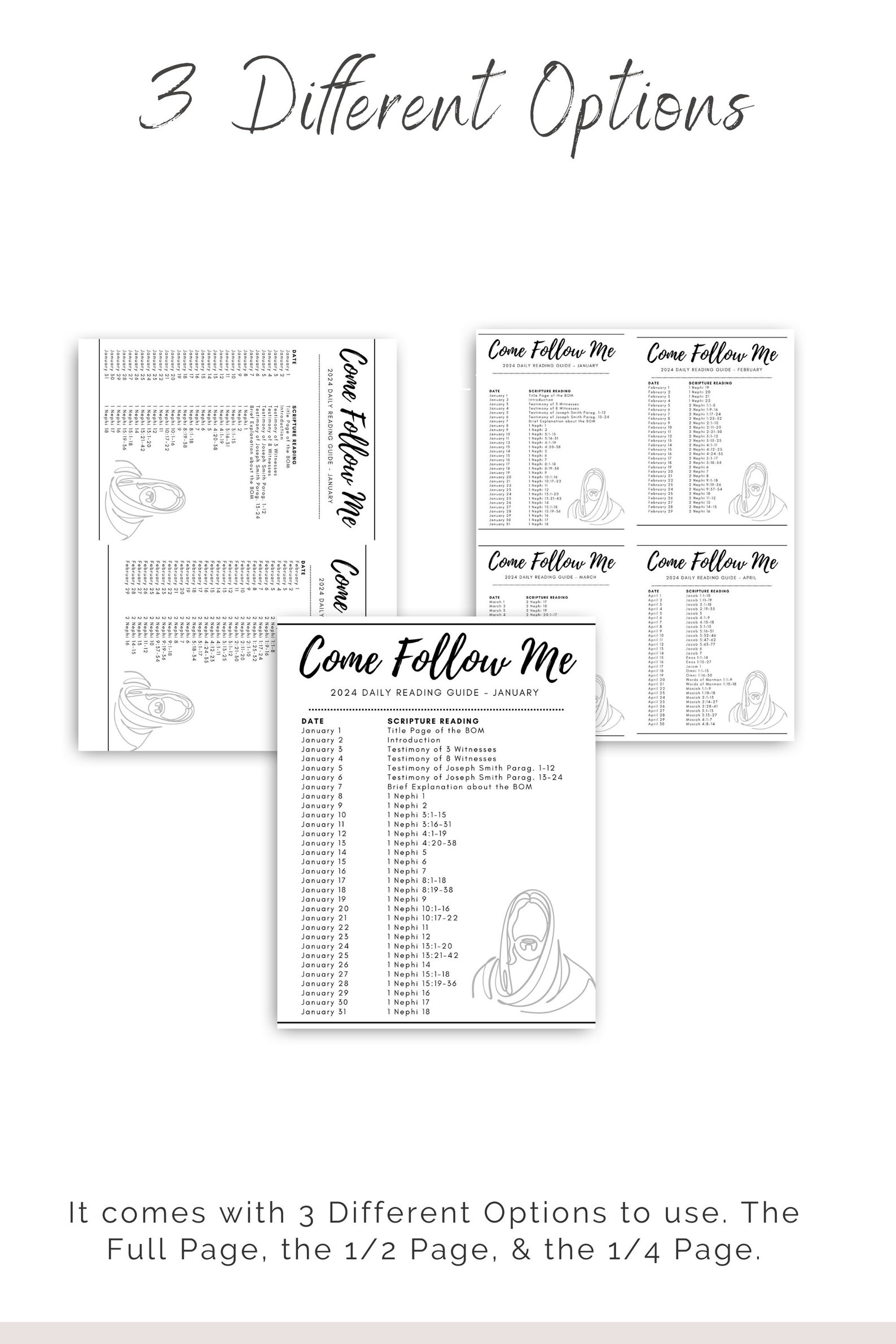 2024 Come Follow Me, Daily Reading Chart, Book of Mormon Daily Reading ...