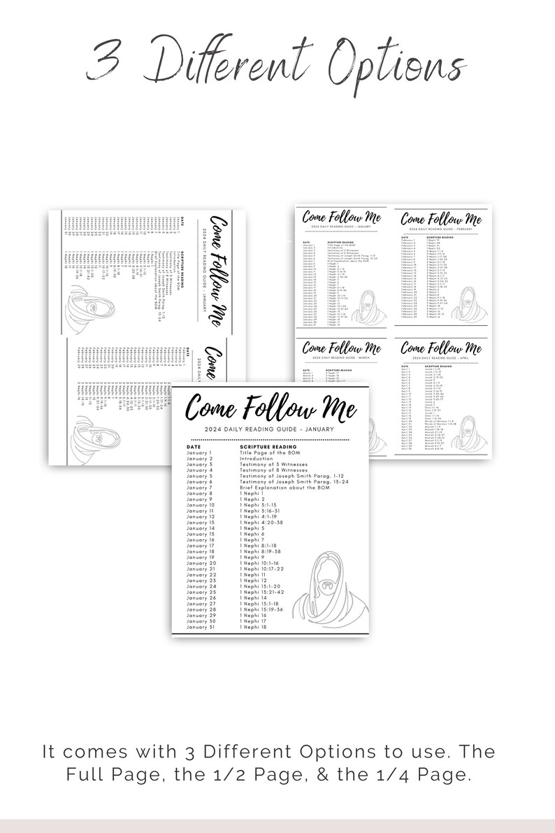 2024 Come Follow Me, Daily Reading Chart, Book of Mormon Daily Reading ...