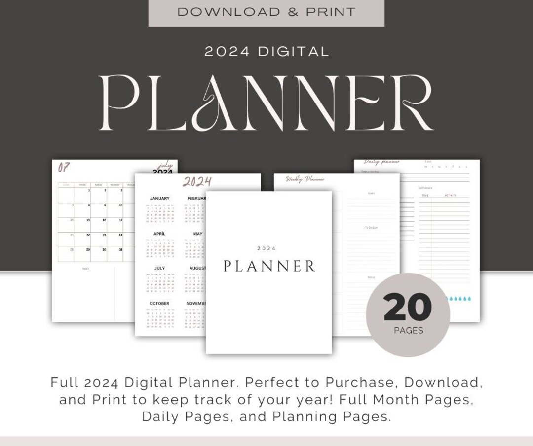 2024 Digital Planner Monthly Weekly and Daily Planning - Etsy