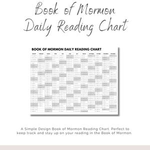 Book of Mormon Daily Reading Chart, Reading Goals, 2025, Scripture ...