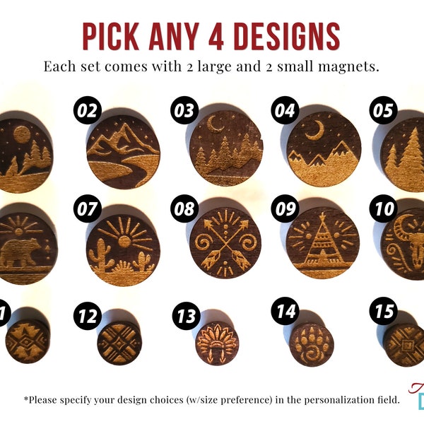 Wood Magnet Set - Etsy