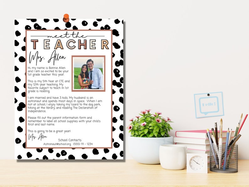 EDITABLE Neutral Meet the Teacher Template Minimalists Meet the Teacher ...
