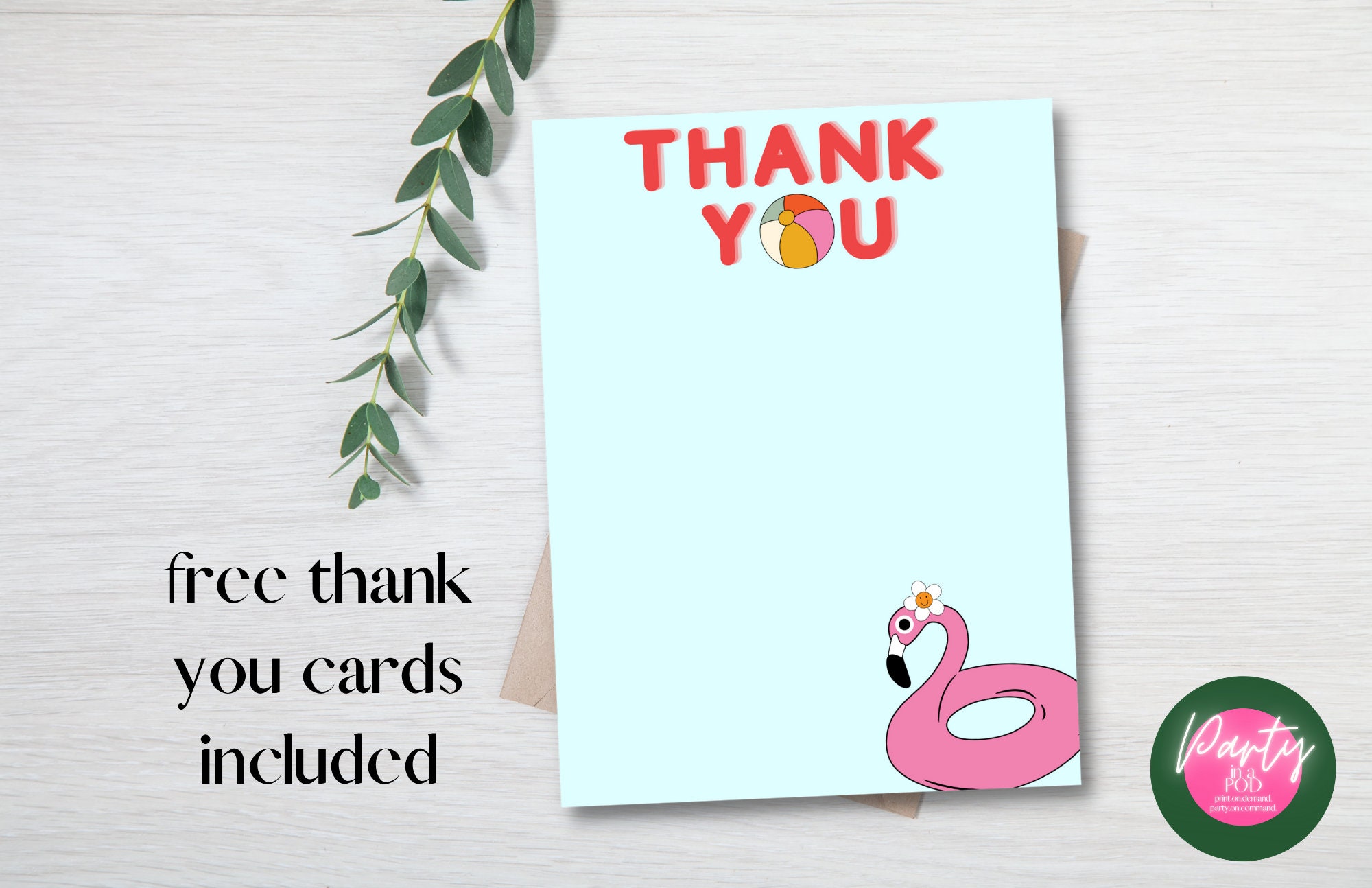 EDITABLE Pool Party Invitation Pool Party Birthday Pool Party Thank You ...