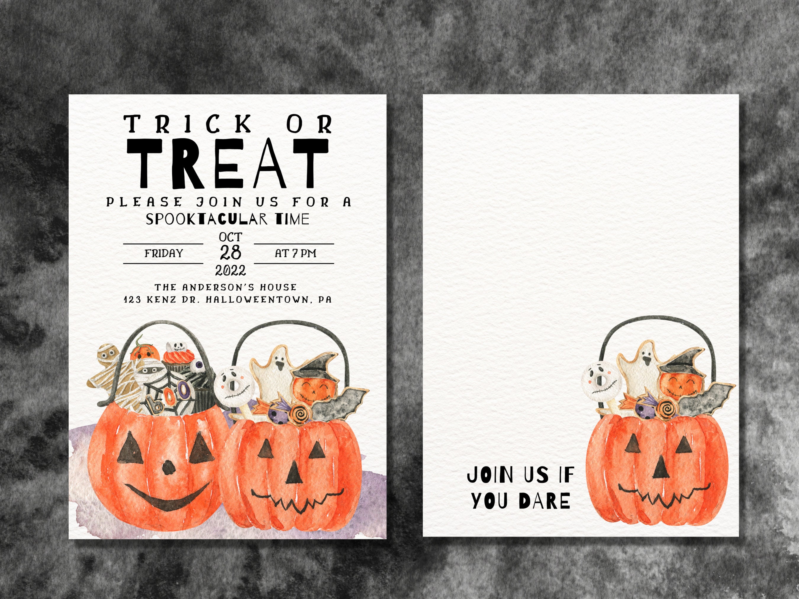 EDITABLE Trick or Treat Halloween Invitation Trunk or Treat Invitation ...