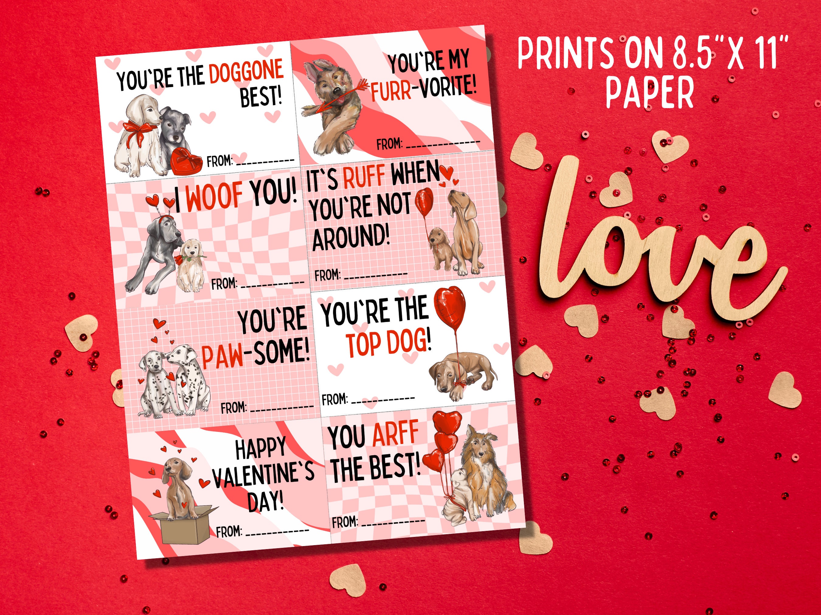 EDITABLE Puppy Valentines Printable Valentines for Kids Printable ...