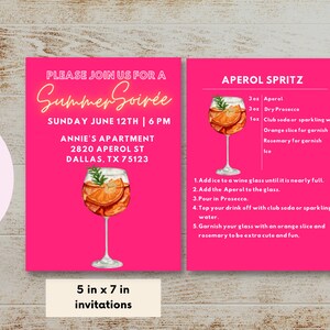 EDITABLE Aperol Spritz Summer Soiree Party Invitation Summer Soirée ...