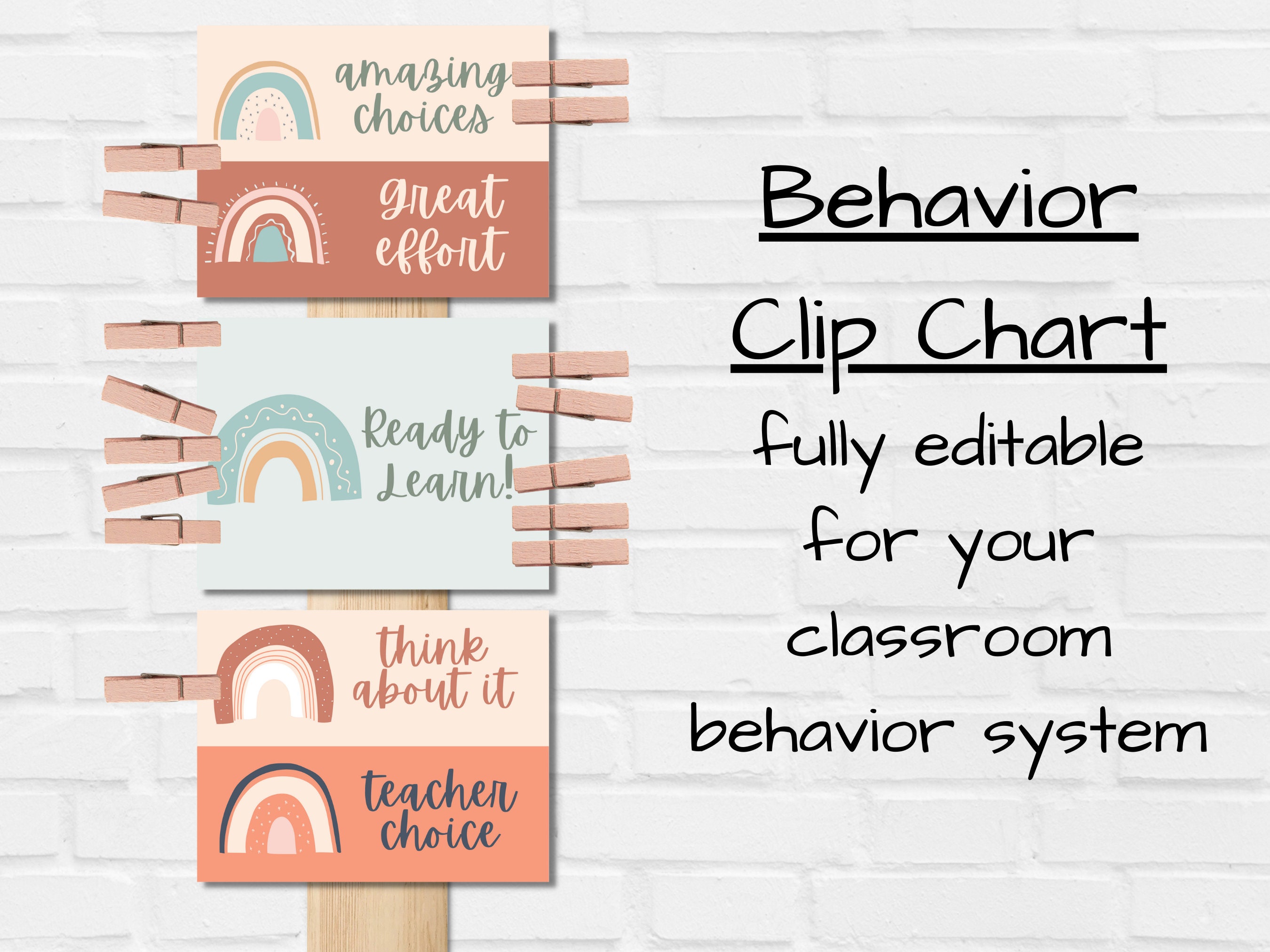 EDITABLE Boho Rainbow Classroom Decor Bundle Pastel Calm Colors Neutral ...