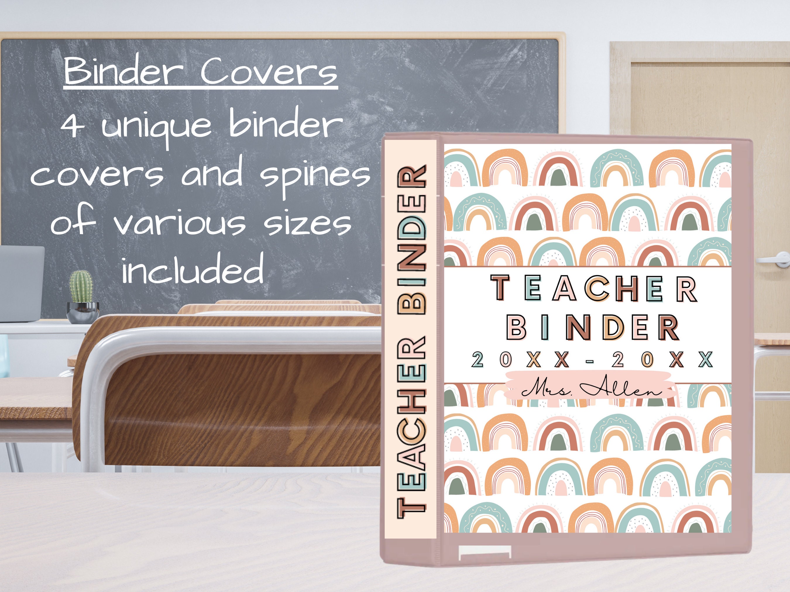 EDITABLE Boho Rainbow Classroom Decor Bundle Pastel Calm Colors Neutral ...