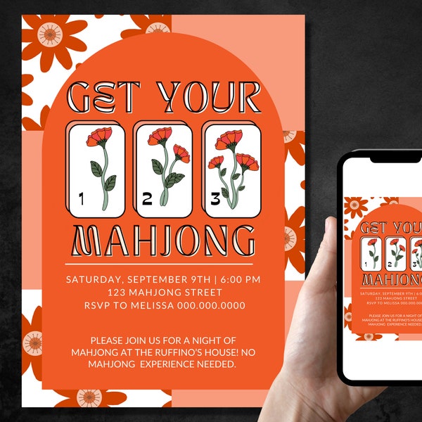 Mahjong Invitation - Etsy