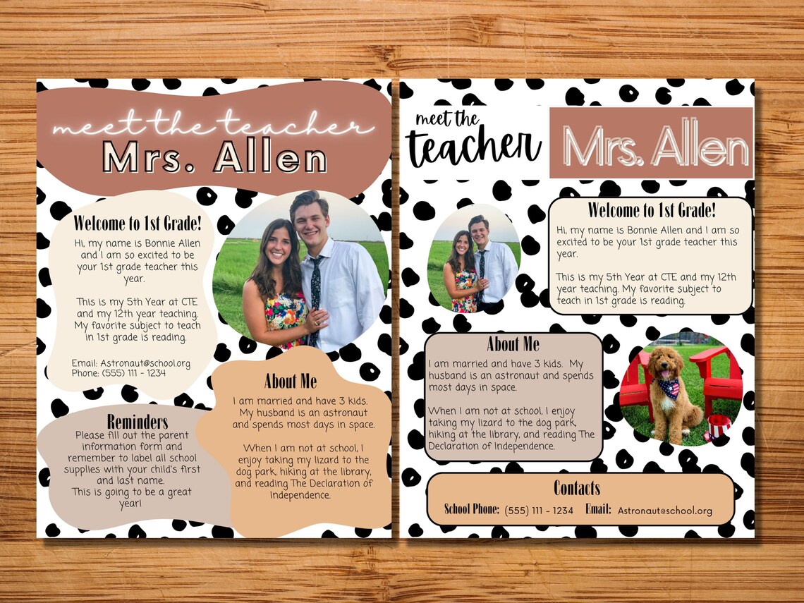 EDITABLE Neutral Meet the Teacher Template Minimalists Meet - Etsy
