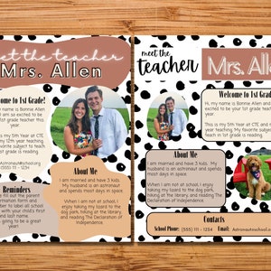 Neutral Meet the Teacher Template, Editable Back to School (digital ...