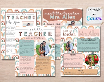 Meet the Teacher Template - Boho Rainbow - Etsy