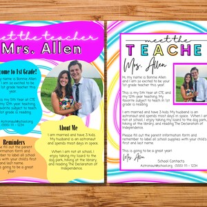 EDITABLE Neon Meet the Teacher Template Rainbow Meet the Teacher ...
