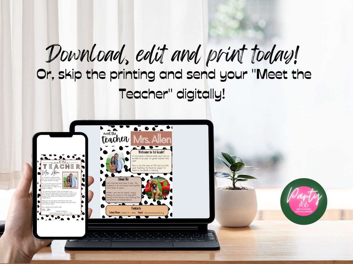 EDITABLE Neutral Meet the Teacher Template Minimalists Meet - Etsy