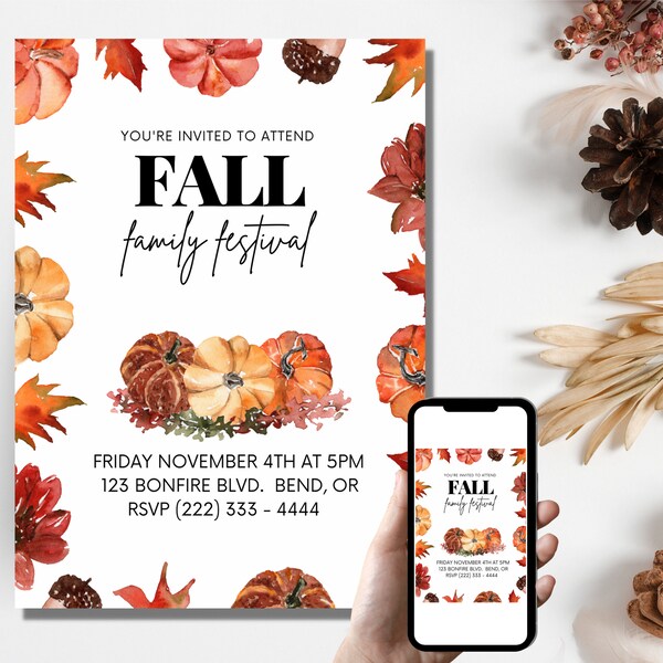 Family Fall Festival Invitation - Etsy