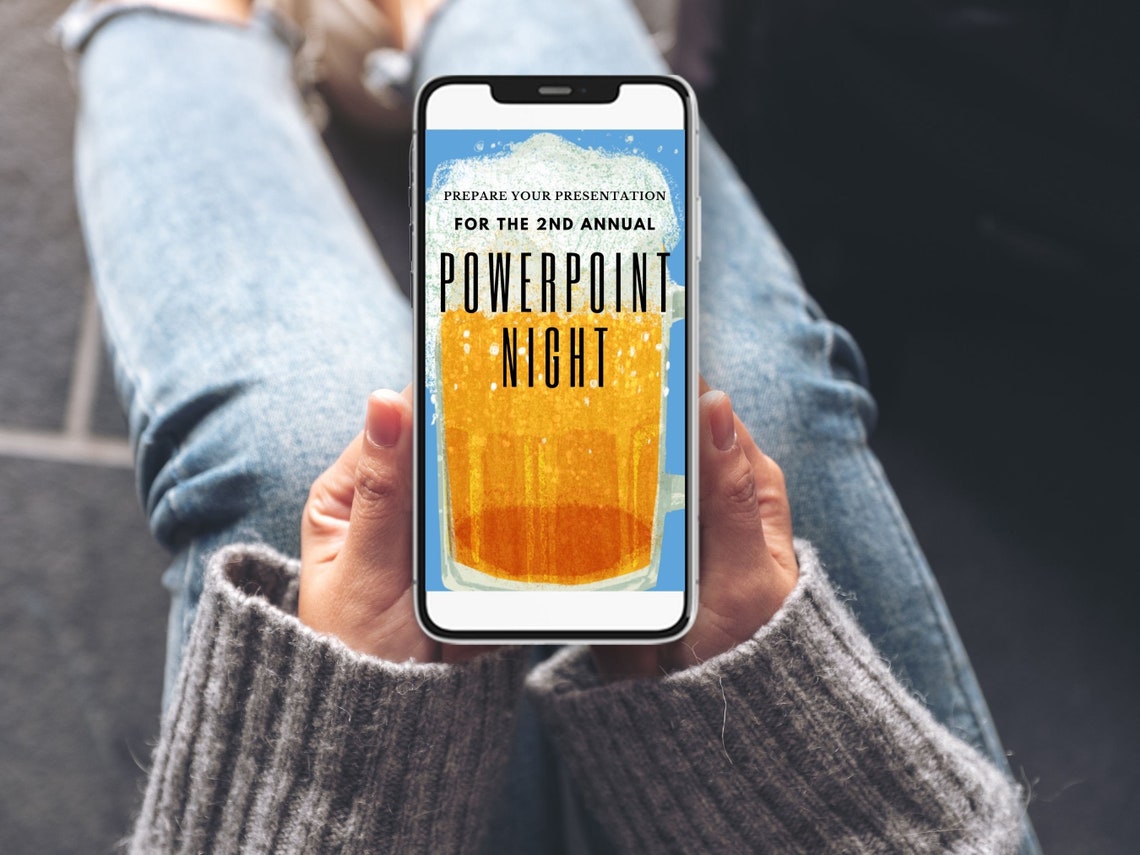 EDITABLE Powerpoint Night Invitations Power Point Presentation Party ...