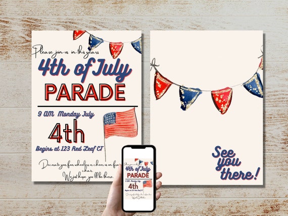 EDITABLE 4th of July Parade Invitation Printable July 4th - Etsy