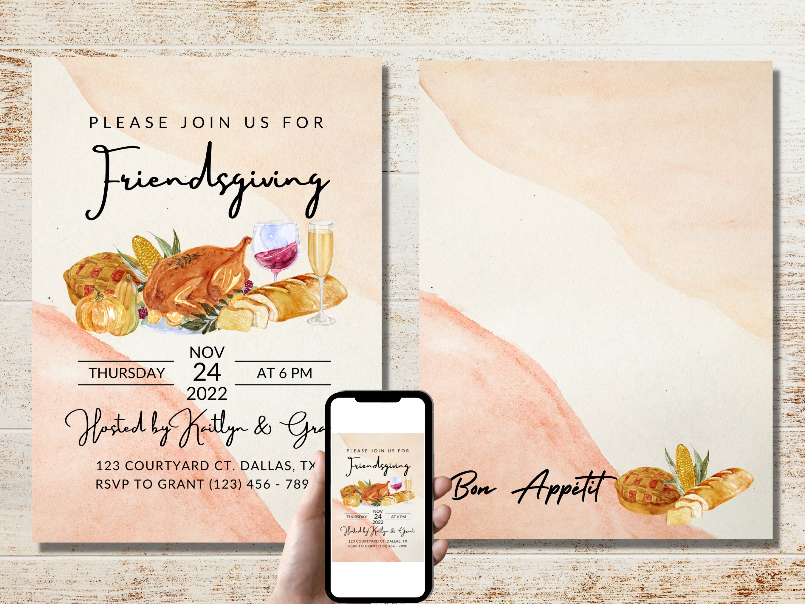 EDITABLE Friendsgiving Invitation Template Thanksgiving Dinner ...