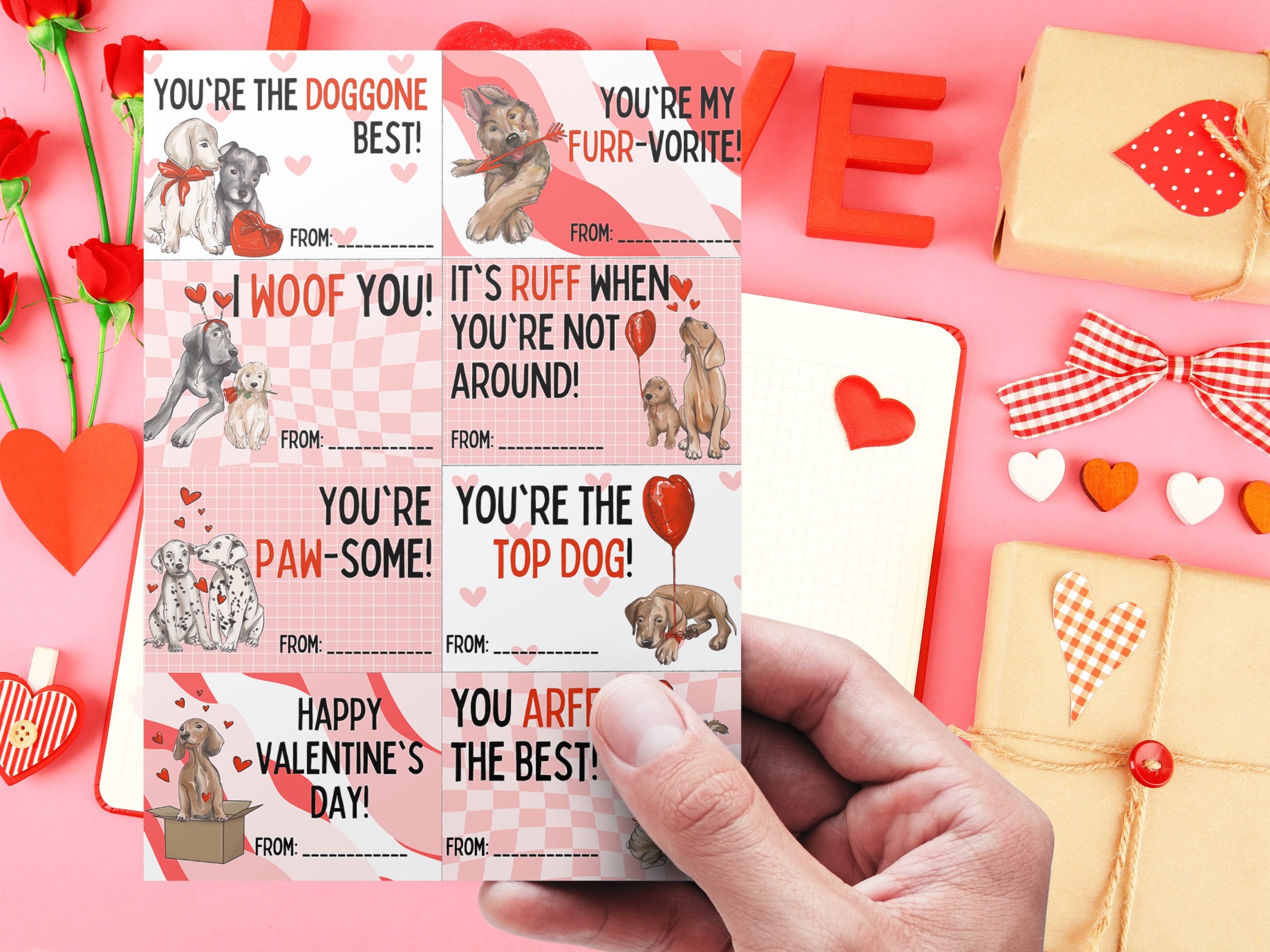 EDITABLE Puppy Valentines Printable Valentines for Kids Printable ...