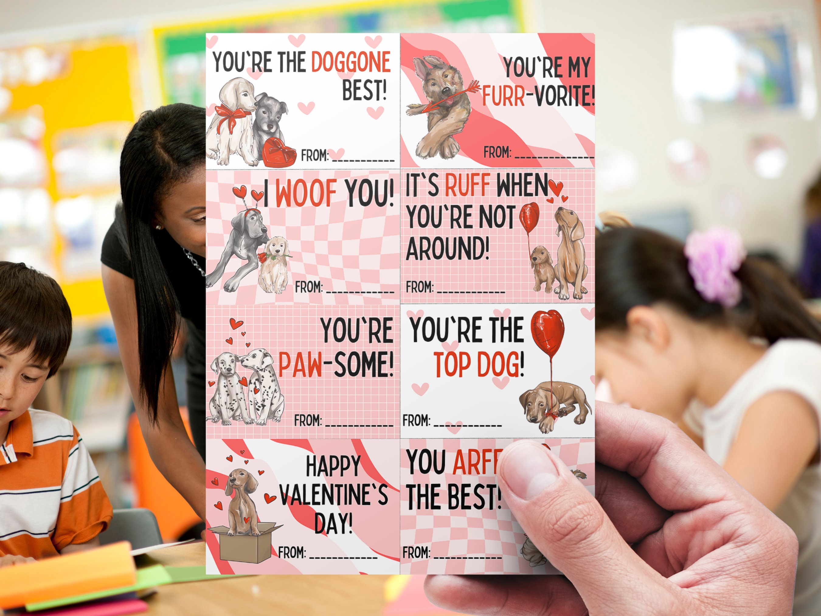 EDITABLE Puppy Valentines Printable Valentines for Kids Printable ...