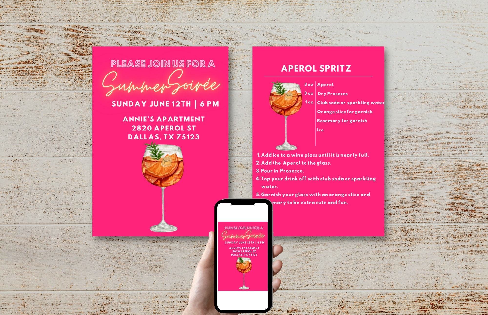 EDITABLE Aperol Spritz Summer Soiree Party Invitation Summer Soirée ...
