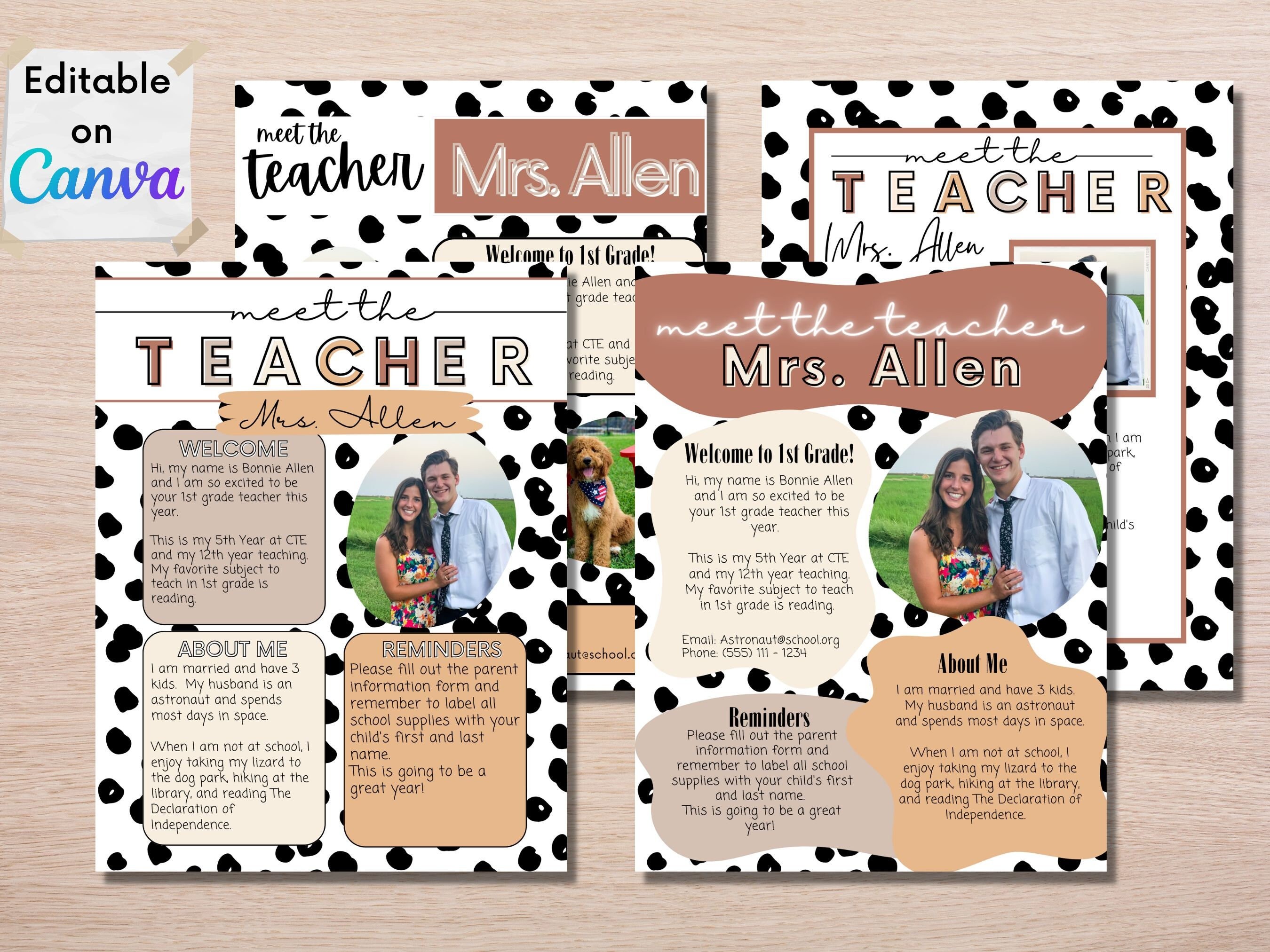 Neutral Meet the Teacher Template, Editable Back to School (digital ...