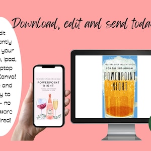 EDITABLE Powerpoint Night Invitations Power Point Presentation Party ...