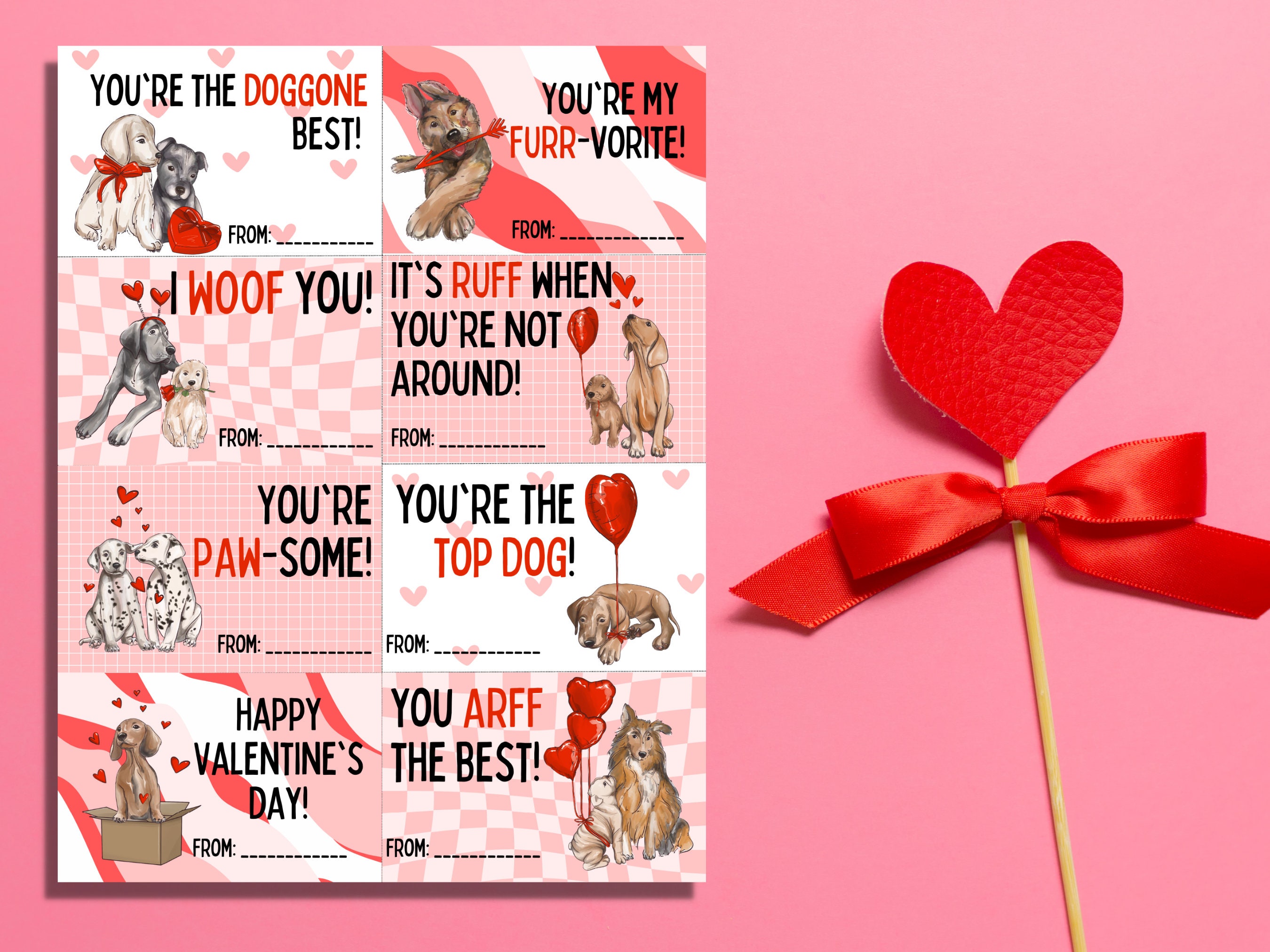 EDITABLE Puppy Valentines Printable Valentines for Kids Printable ...