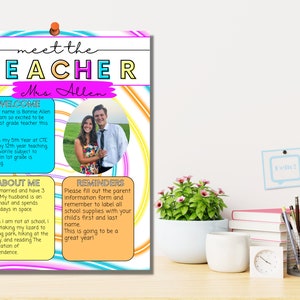 EDITABLE Neon Meet the Teacher Template Rainbow Meet the Teacher ...