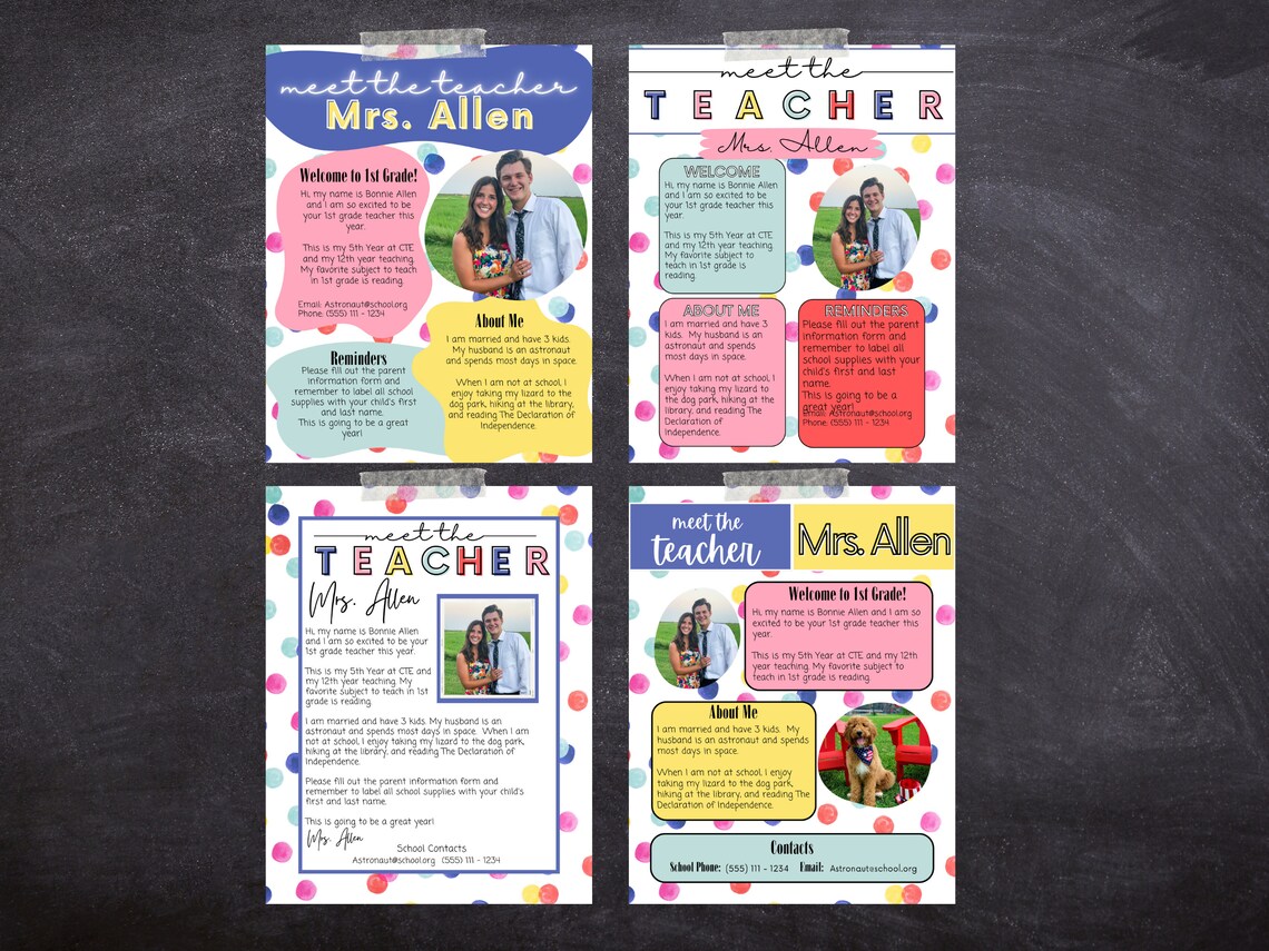 EDITABLE Confetti Meet the Teacher Template Rainbows Meet the - Etsy