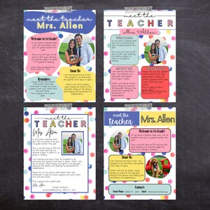 EDITABLE Confetti Meet the Teacher Template Rainbows Meet the Teacher ...