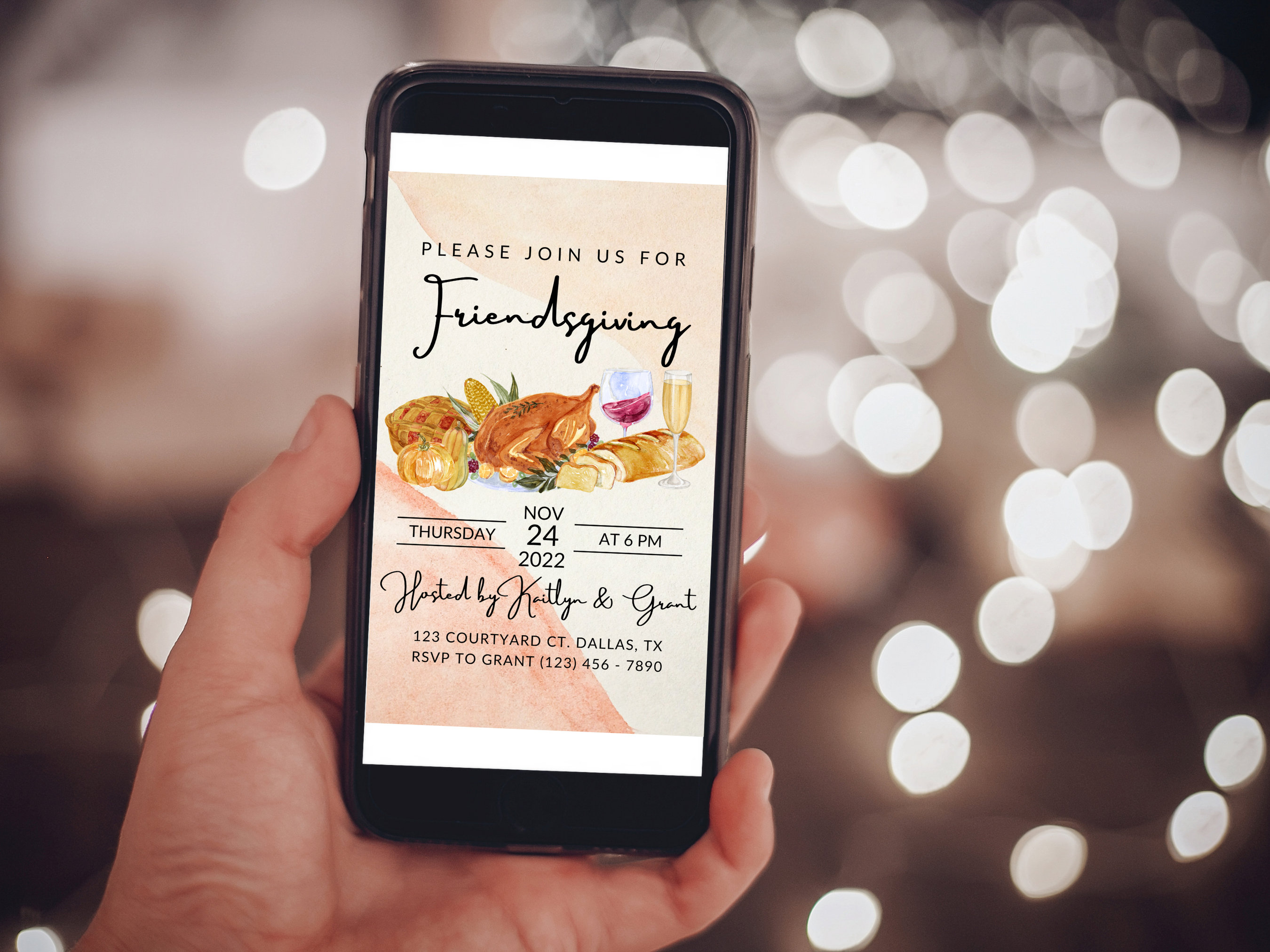 EDITABLE Friendsgiving Invitation Template Thanksgiving Dinner ...