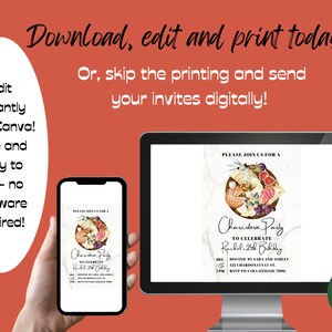 EDITABLE Charcuterie Party Invitation Charcuterie Board Night Invite ...