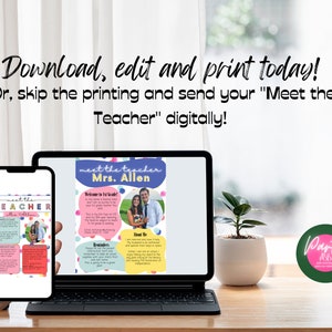 EDITABLE Confetti Meet the Teacher Template Rainbows Meet the Teacher ...