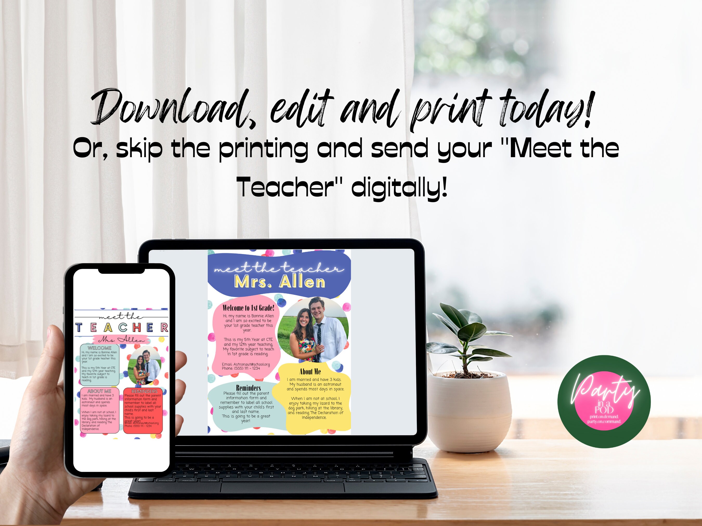 EDITABLE Confetti Meet the Teacher Template Rainbows Meet the - Etsy