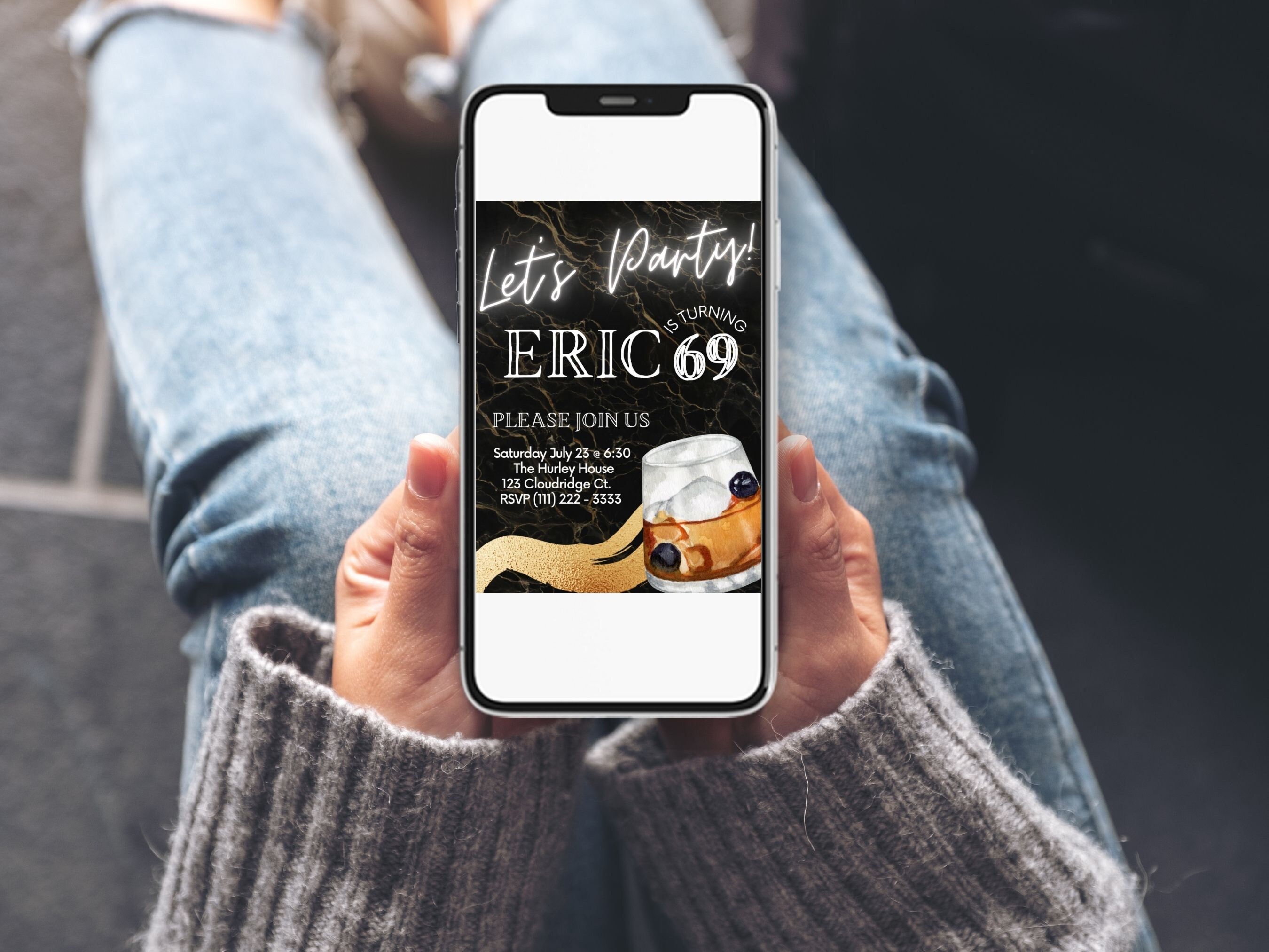 EDITABLE Mens Birthday Invitation Contemporary Invitation Marble Party ...