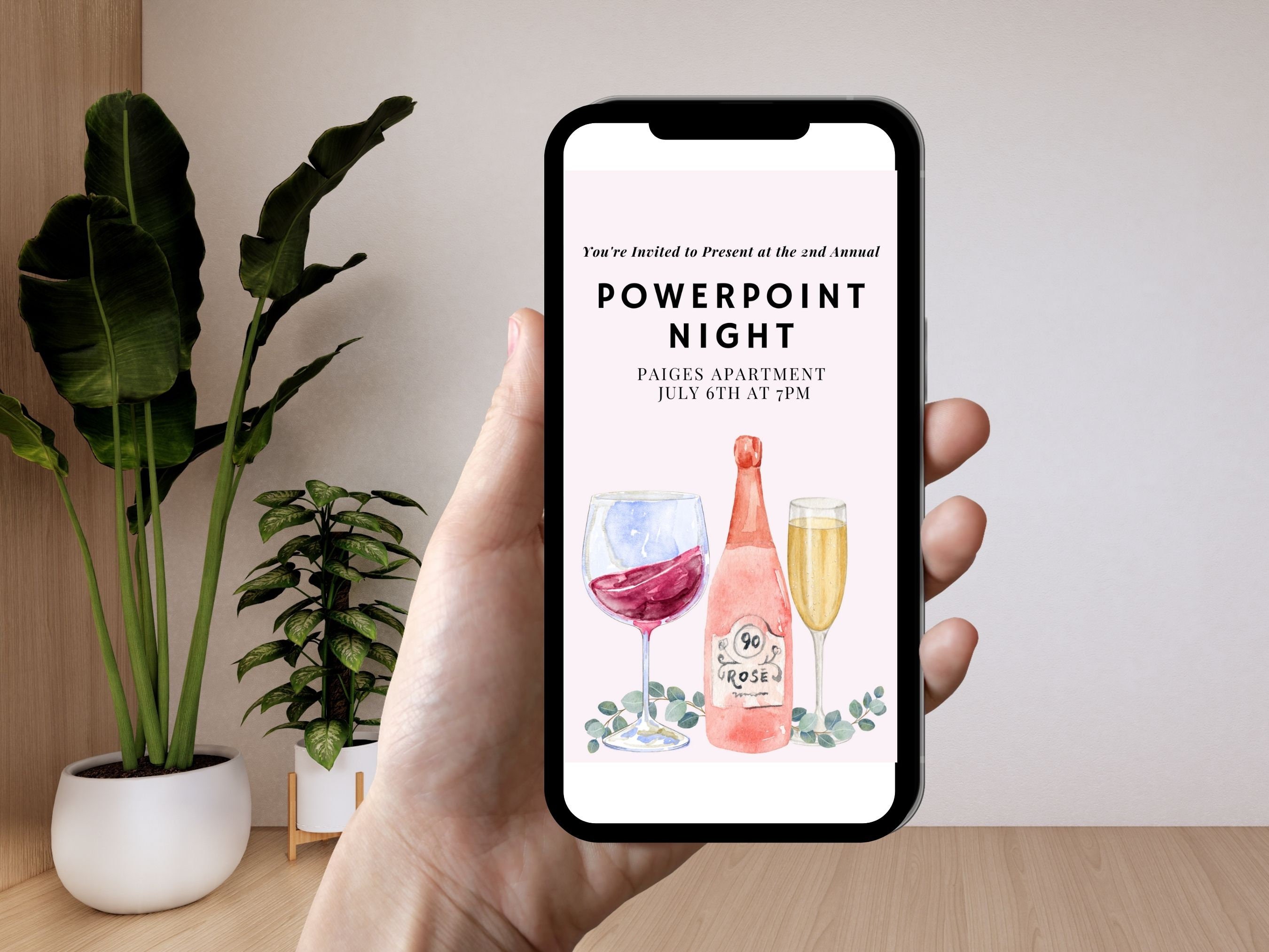 EDITABLE Powerpoint Night Invitations Power Point Presentation Party ...