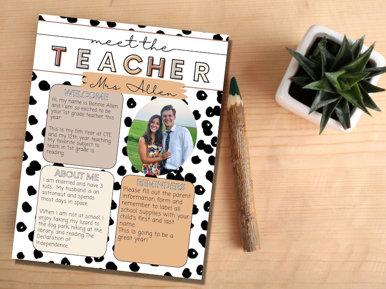 EDITABLE Neutral Meet the Teacher Template Minimalists Meet the Teacher ...