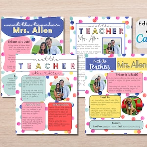 Editable Confetti Meet the Teacher Template, Rainbow Design (digital ...