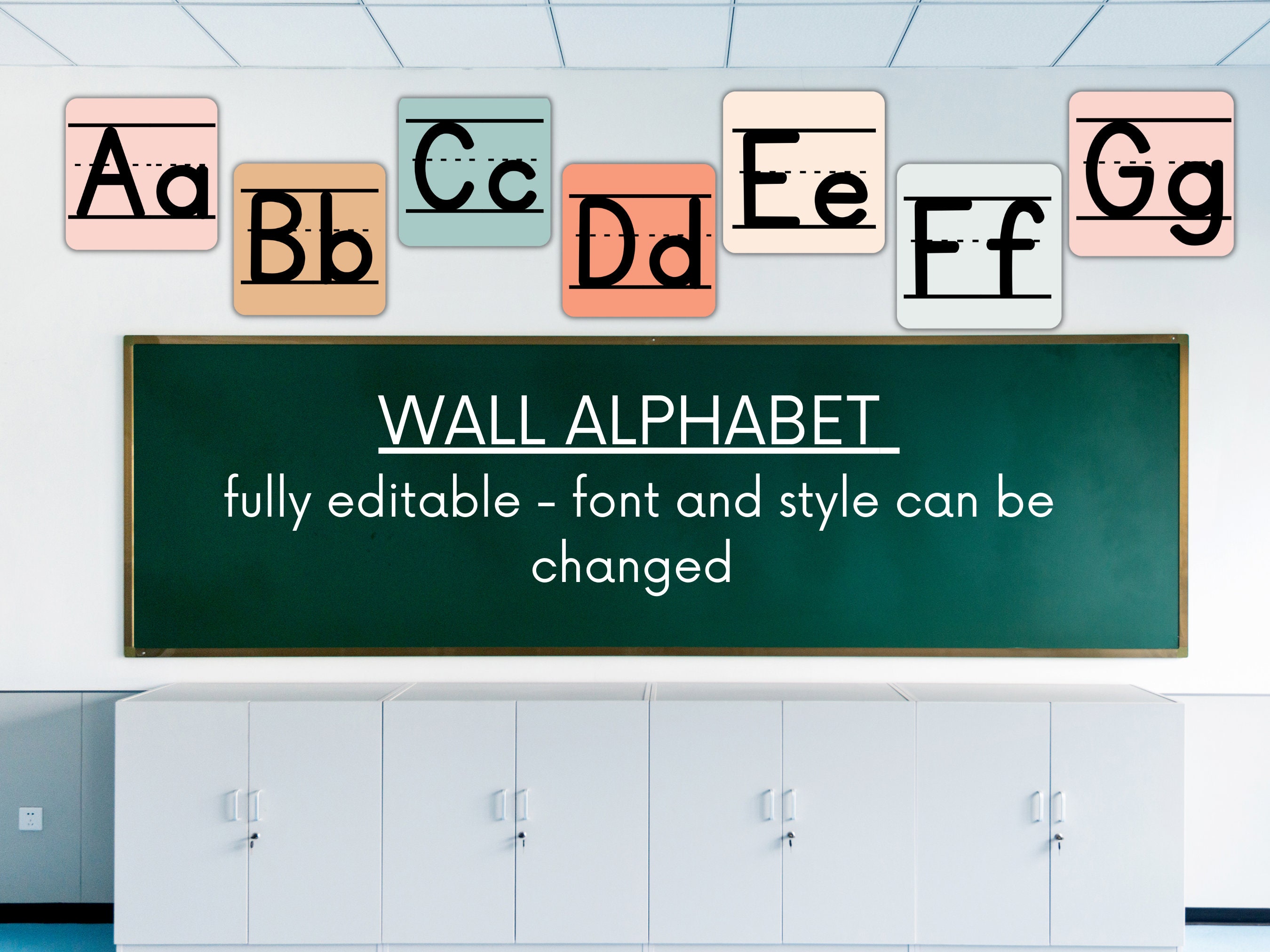 EDITABLE Boho Rainbow Classroom Decor Bundle Pastel Calm Colors Neutral ...