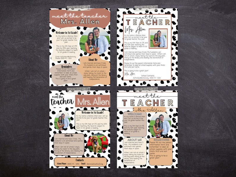 Neutral Meet the Teacher Template, Editable Back to School (digital ...