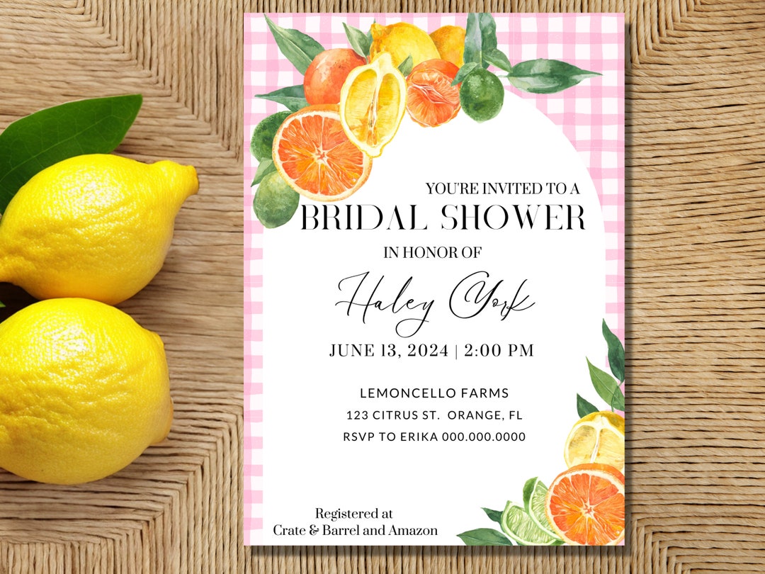 EDITABLE Citrus Fruits Invitation,citrus Birthday Invitation, Baby ...
