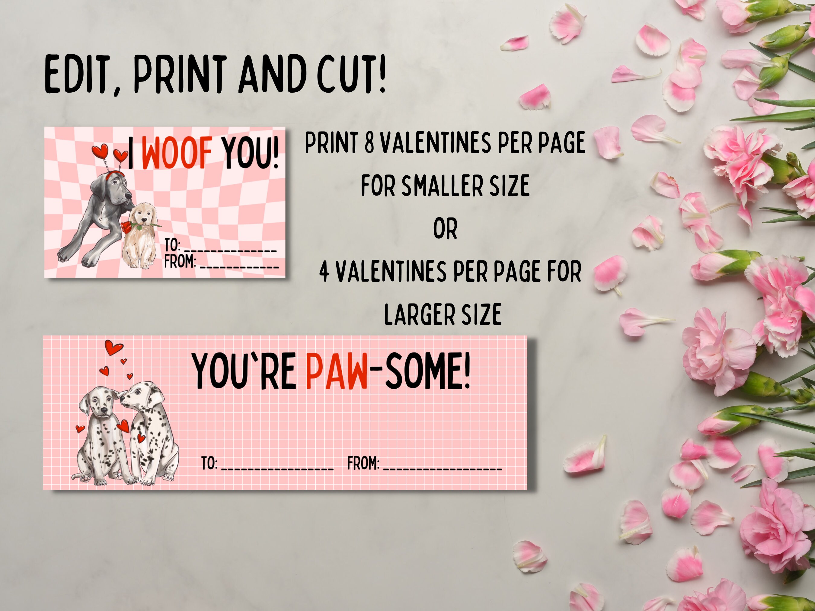 EDITABLE Puppy Valentines Printable Valentines for Kids Printable ...
