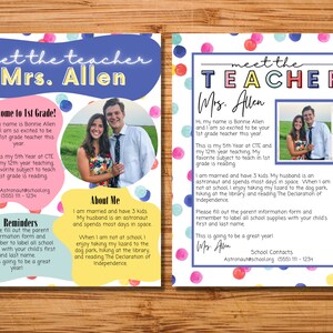 EDITABLE Confetti Meet the Teacher Template Rainbows Meet the Teacher ...
