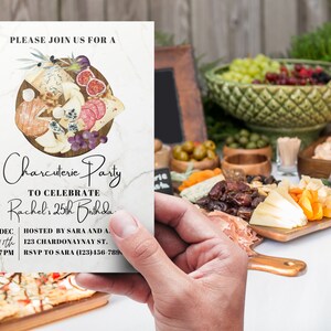 Editable Charcuterie Party Invitation, Wine and Cheese (digital ...
