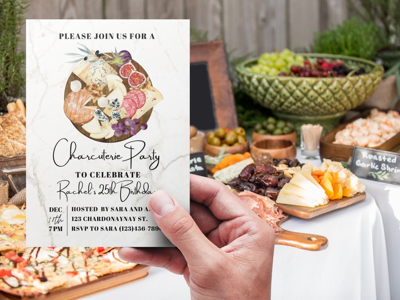 EDITABLE Charcuterie Party Invitation Charcuterie Board Night Invite ...