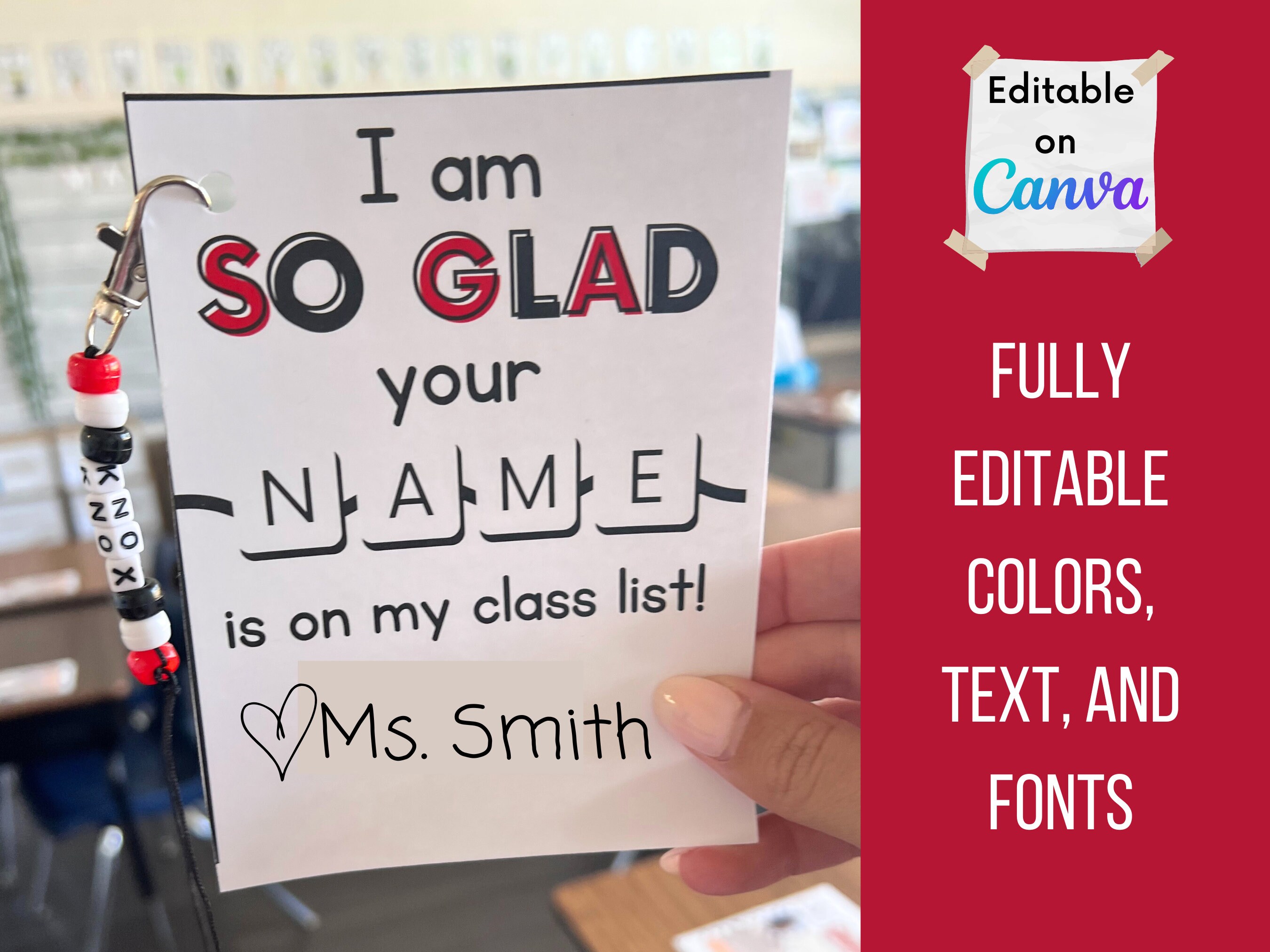 EDITABLE Name Bracelet for Student Template Meet the Teacher Friendship ...