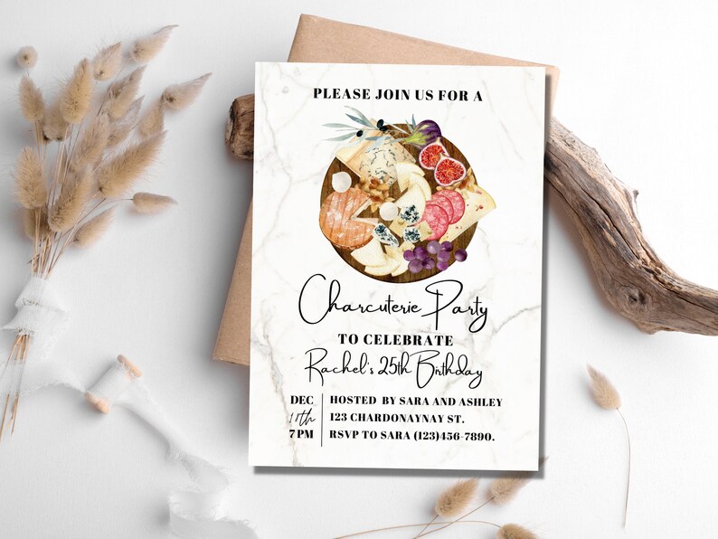 EDITABLE Charcuterie Party Invitation Charcuterie Board Night Invite ...