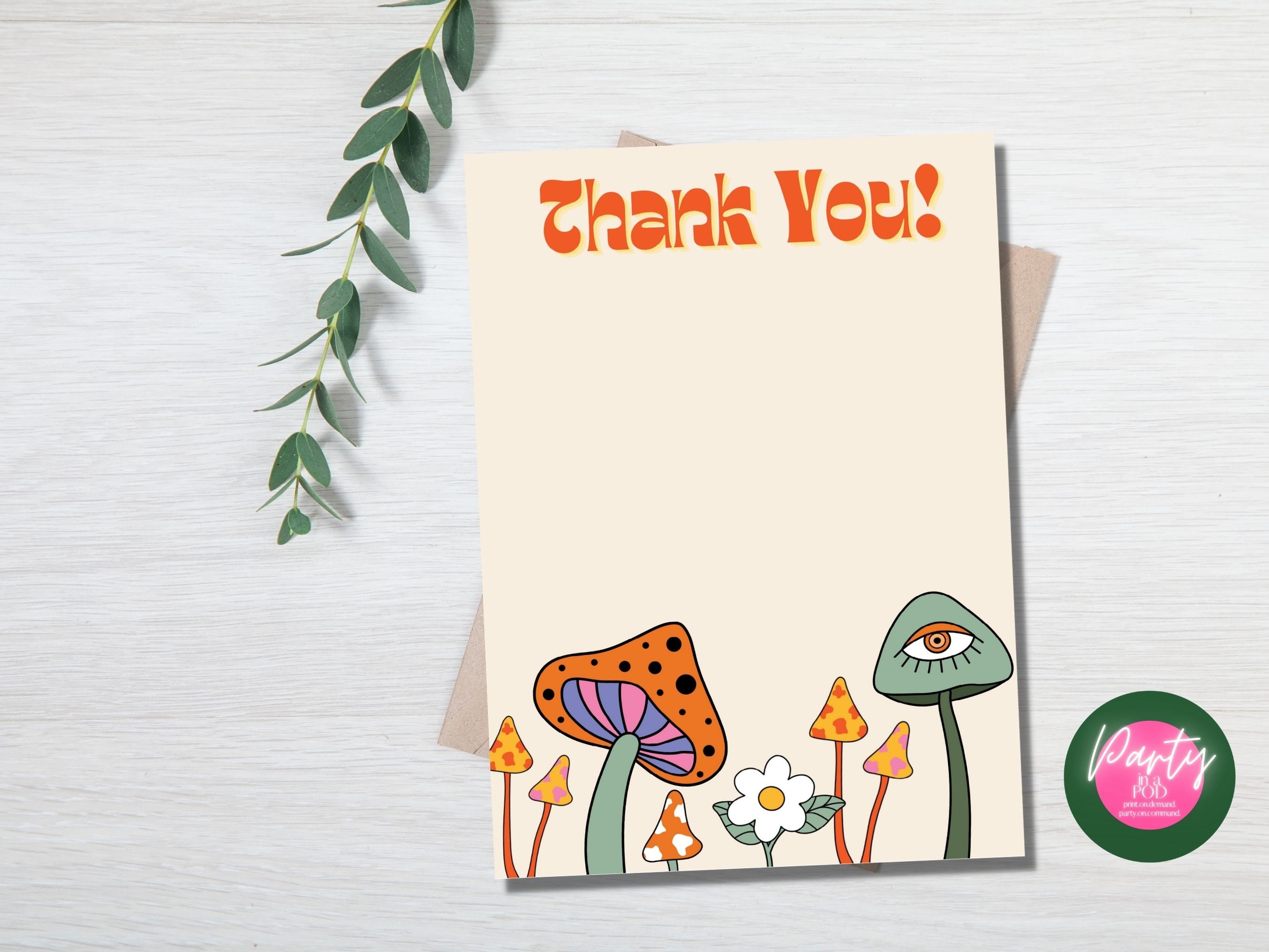 EDITABLE Mushroom Party Invitation Template Mushroom Thank You - Etsy