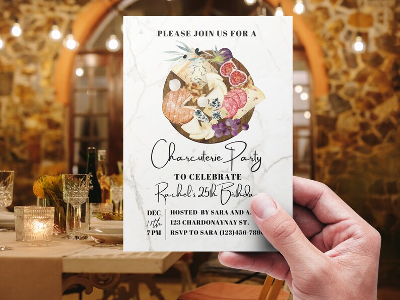 EDITABLE Charcuterie Party Invitation Charcuterie Board Night Invite ...